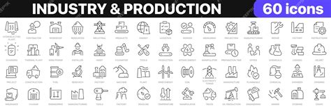 Premium Vector Industry And Production Line Icons Collection Factory