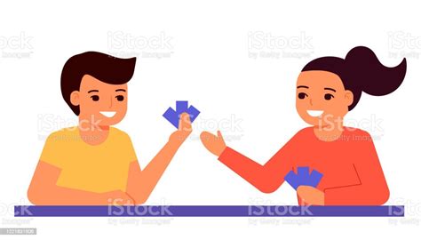 어린 백인 어린 아이들은 테이블에 앉아 집에서 카드와 보드 게임을 어린이 소년과 소녀 휴가 및 고립 개념 흰색 배경에 격리 된