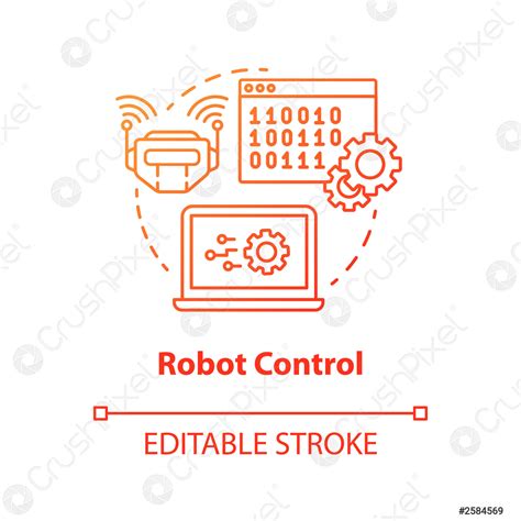 Robot Control Concept Icon Robotics System Idea Thin Line Illustration