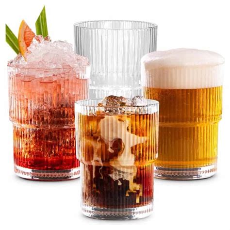 Combler Ribbed Glasses Set Of 4 Drew And Jonathan