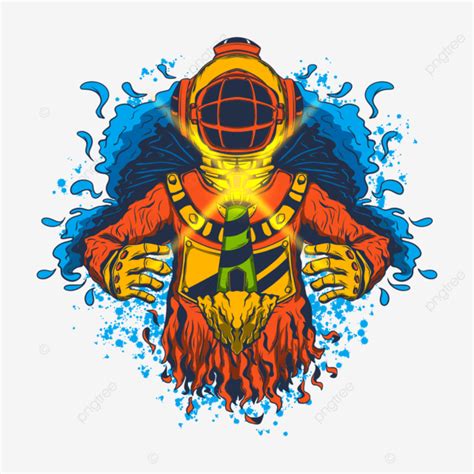 T Shirt Designs Png Image Diver Illustration For T Shirt Design T