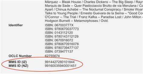 show network zone nz and institution zone iz mms ids orbis