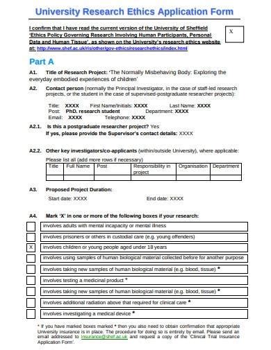 Free 10 Research Ethics Form Samples And Templates In Ms Word Pdf