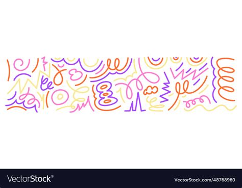 Squiggle Pattern Memphis Abstract Line And Shapes Vector Image