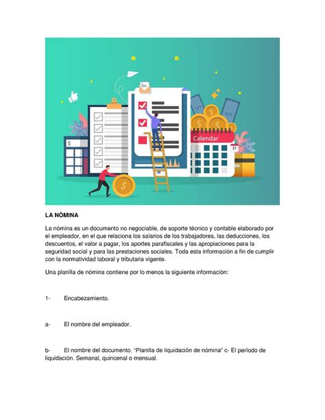 LA Nòmina DOC LA NÒMINA La nómina es un documento no negociable de