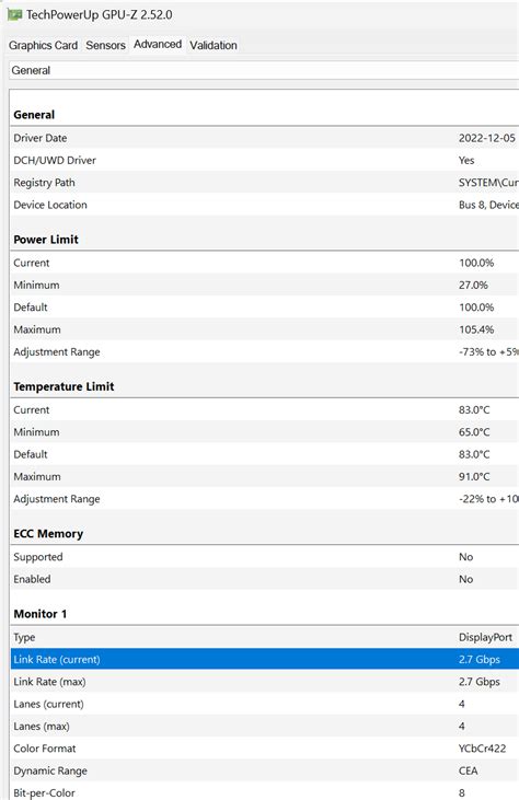 GPU Z Display Port Bandwidth Is It Accurate TechPowerUp Forums