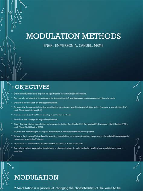 Modulation Methods Pdf Frequency Modulation Modulation
