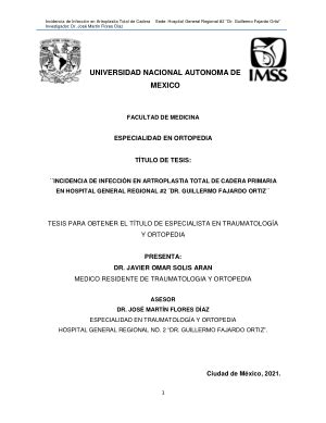 Incidencia de infección en artroplastia total de cadera primaria en Hospital General Regional