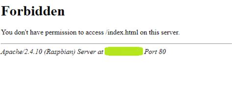 Server Raspberry Pi Apache Forbidden No Permission Error Stack