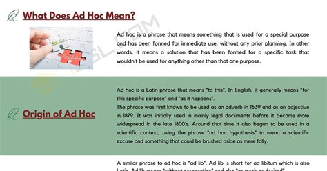 What Does The Latin Phrase Ad Hoc Mean 7ESL