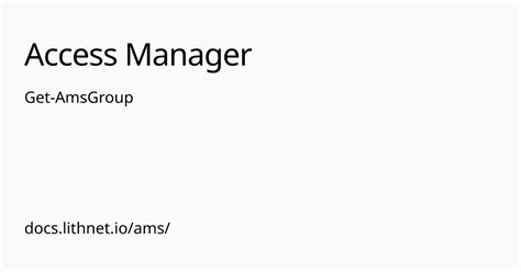 Get Amsgroup Lithnet Access Manager
