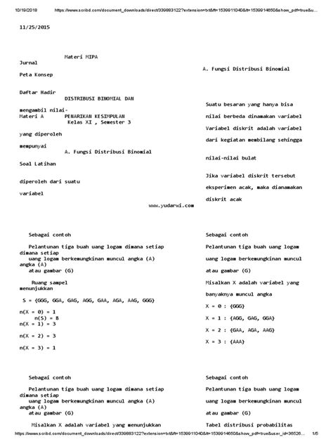 Fungsi Distribusi Binomial Pdf