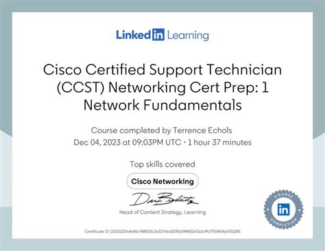 Terrence Echols On Linkedin Certificate Of Completion