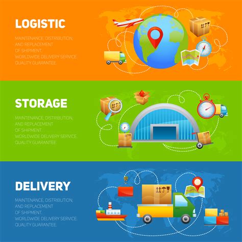 Logistic Banner Set 427361 Vector Art At Vecteezy