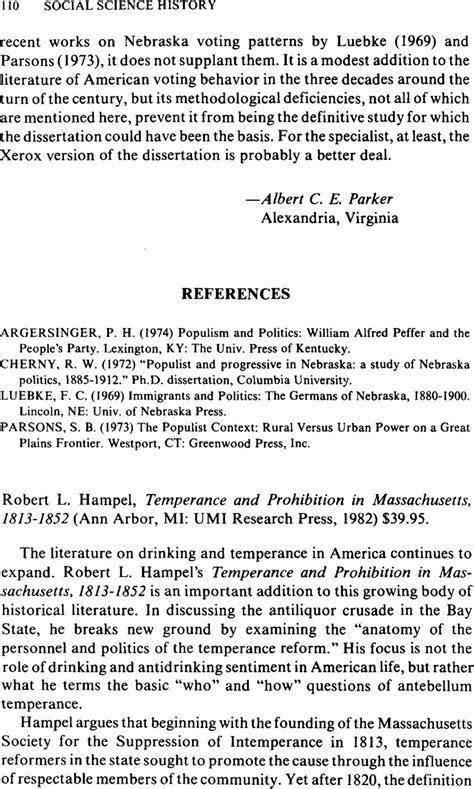 Robert L Hampel Temperance And Prohibition In Massachusetts 1813