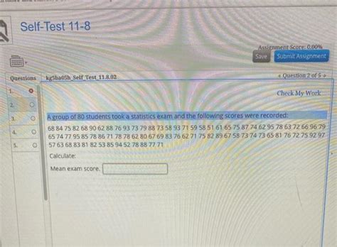 Solved Self Test 11 8 Assignment Score 0 00 Save Submit