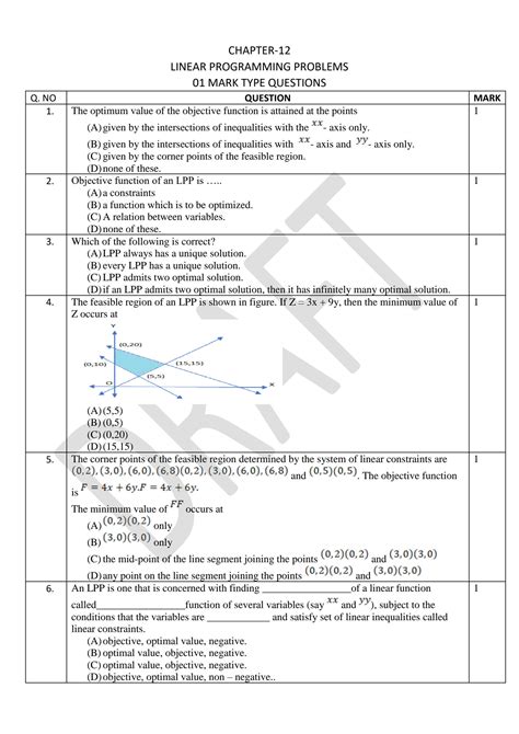 SOLUTION Class Xii Maths Chapter 12 Lpp Includes Competency Based Test