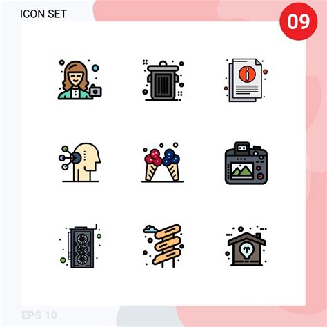 9 Filledline Flat Color Concept For Websites Mobile And Apps Ice Human Info Concentration