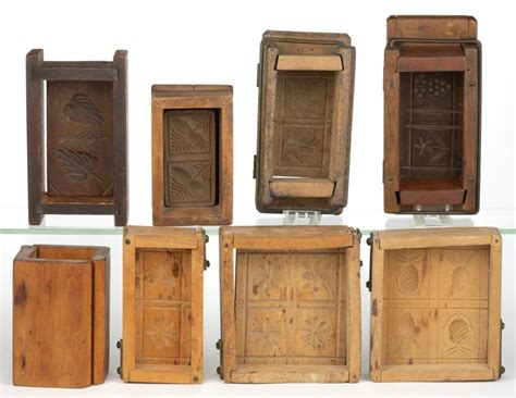 At Auction Assorted Wood Treenware Butter Box Molds With Figural