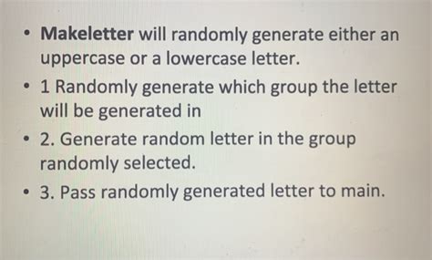Solved Write A Program That Randomly Generates A Letter And Chegg