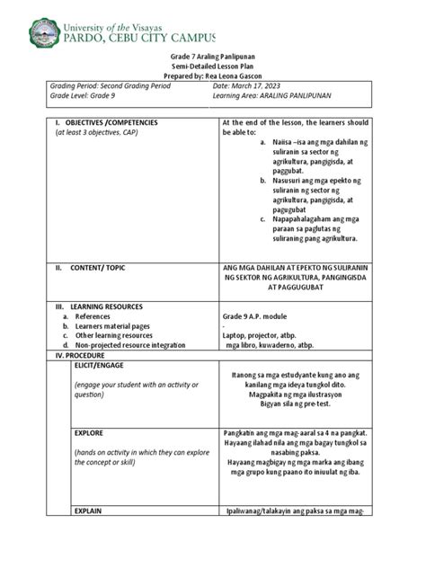 Semi Detailed Lp 1 Pdf