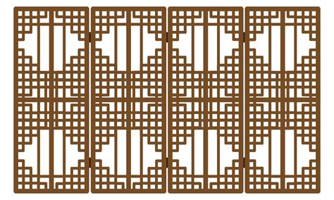 Traditional Japan Korea China Ornament Wood Frame Pattern Asian Door