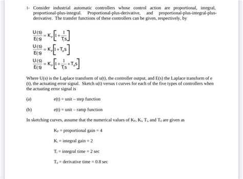 Solved 1 Consider Industrial Automatic Controllers Whose