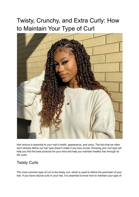 PPT Twisty Crunchy And Extra Curly How To Maintain Your Type Of