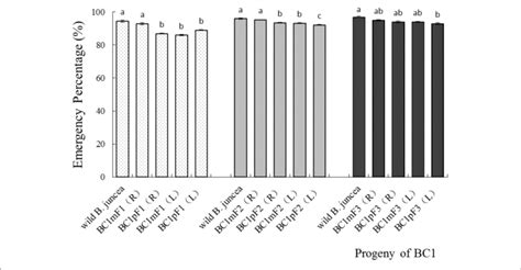 Emergence Percentages Of The First To The Third Generation Progenies