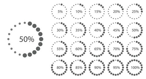 Circular Dotted Progress Chart Set In Grayscale 56491161 Vector Art At