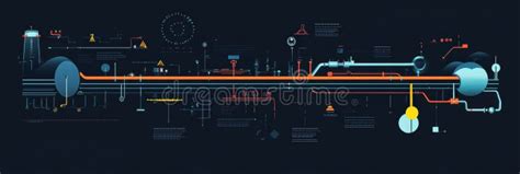 Minimalist Infographic Depicting Gas Pipeline Flow And Infrastructure In A Modern Design