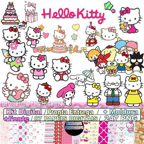 Kit Digital Hello Kitty Completo Elo7 Produtos Especiais
