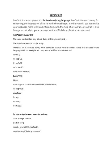 Java Script Pdf Java Script Button Computing