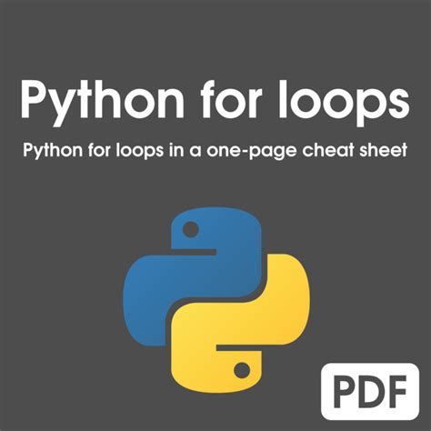 Python For Loops In A One Page Cheat Sheet Pdf Spinningops