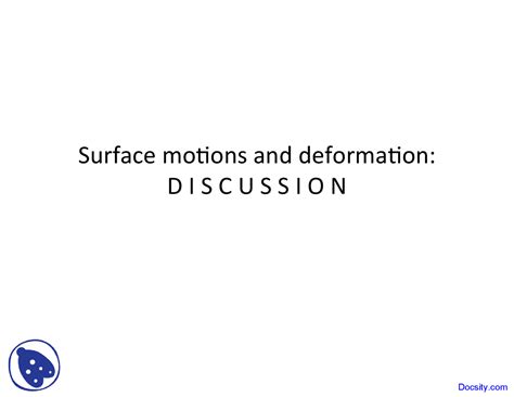 Deformation Seismology Lecture Slides Docsity