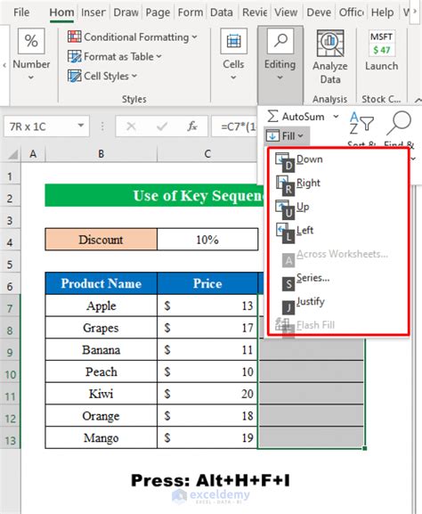 how to copy formula down with shortcut in excel exceldemy
