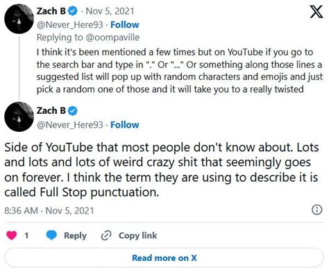 The Full Stop Punctuation Aka Typing Into Youtube Glitch Explained