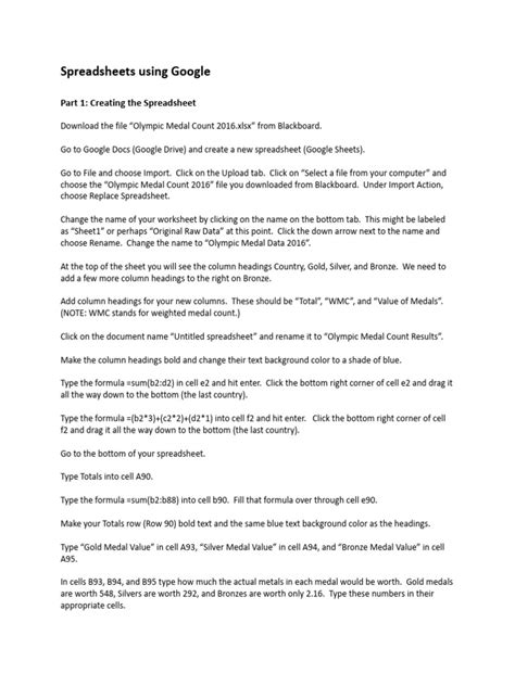 spreadsheet lab instructions 2016 olympics pdf spreadsheet computing