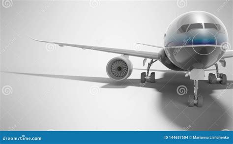 Aviation Passenger Plane Isolated 3d Render On Blue Background With
