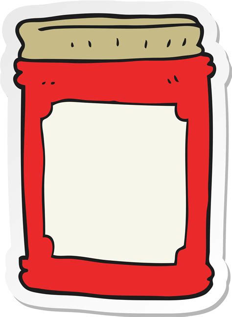 Sticker Of A Cartoon Jam Jar 10780201 Vector Art At Vecteezy