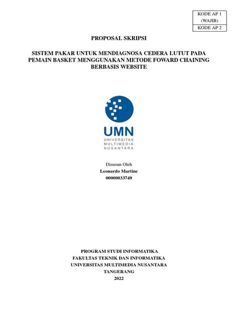 2022 Template Proposal Skripsi Informatika Umn Copy Pdf
