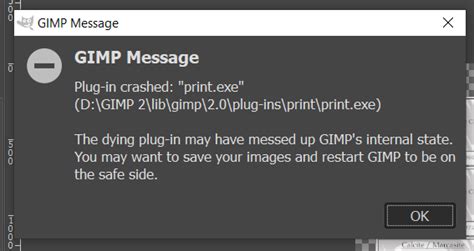 Gimp Print Plugin Crashed While Attempting To Print Can Anyone Help