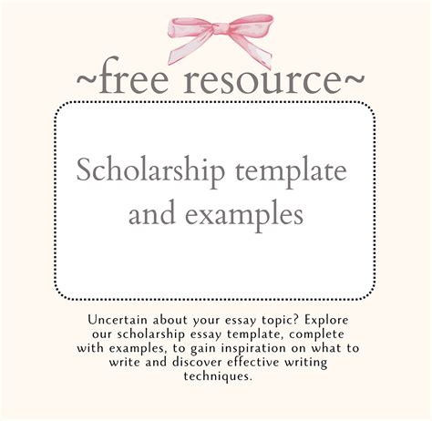 Scholarship Templates And Examples Goc
