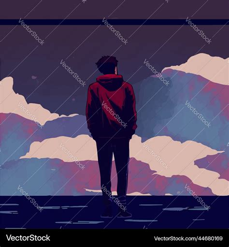 Sad Depressed Man Royalty Free Vector Image Vectorstock