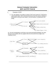 QOC HTA Doc Human Computer Interaction QOC And HTA Tutorial 1 Examples Of QOC A You The