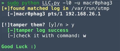 GitHub Macr0phag3 LLC Linux Log Cleaner Utmp Wtmp Btmp Lastlog