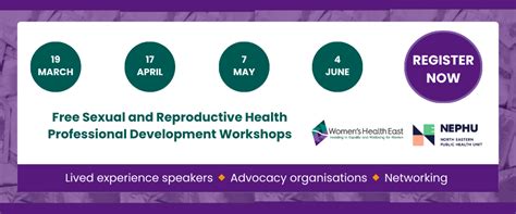 Sexual And Reproductive Health Workshop Series Womens Health East