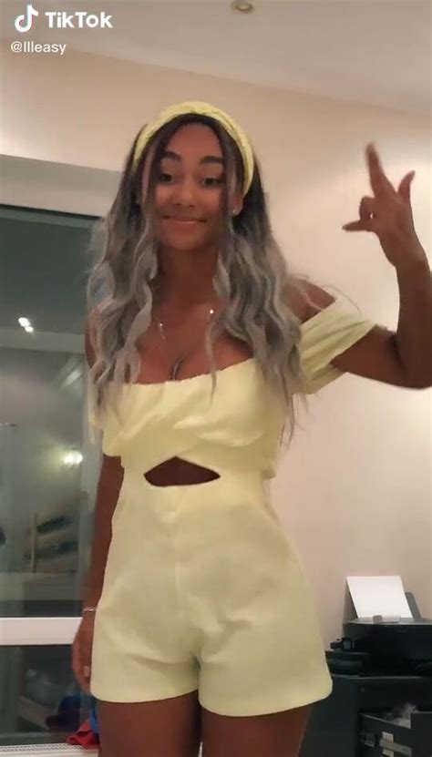 Hottie Elizabeth Anorue Shows Cleavage In Yellow Overall