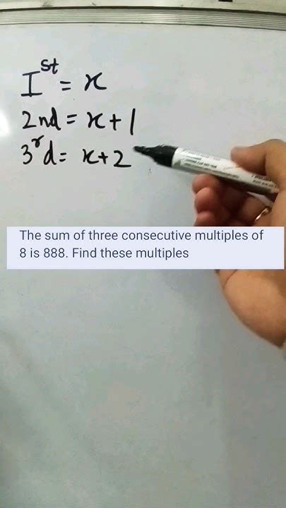 The Sum Of Three Consecutive Multiples Of 8 Is 888find These Multiples