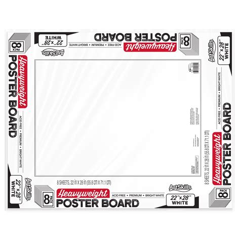 ArtSkills 22 X 28 Heavyweight White Poster Boards Pack Of 8 Walmart